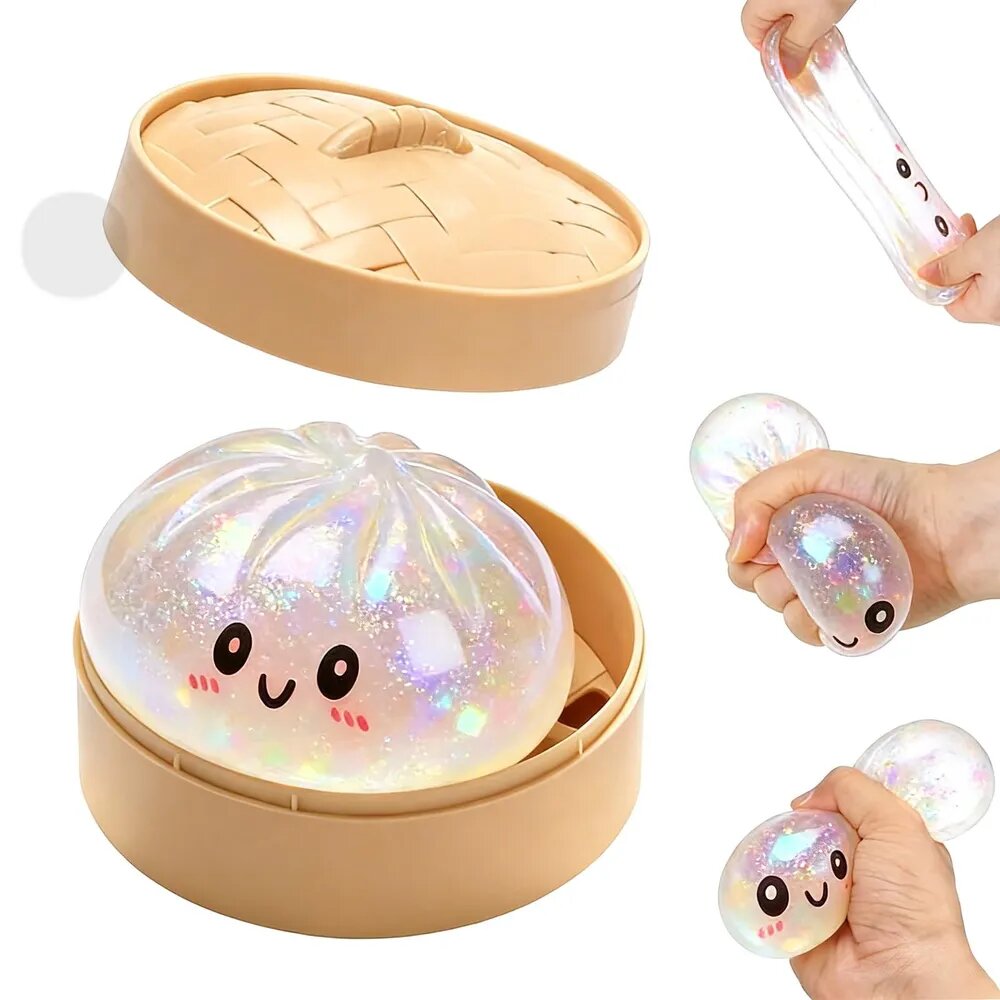Glitter Dumpling Хинкали антистресс /пельмени сквиш/ антистрес сквиш-мялка/ игрушка для снятия стресса