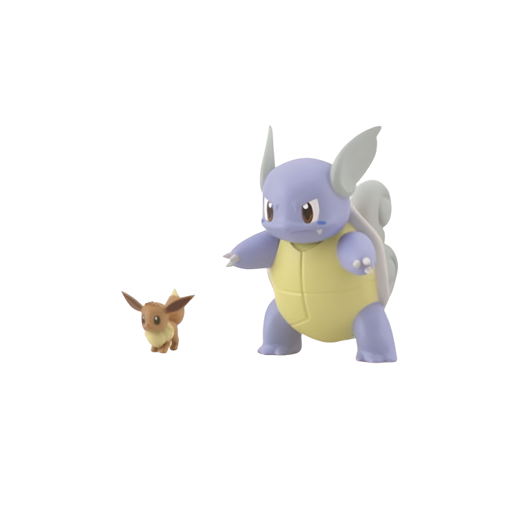 Фигурки унисекс BANDAI Pokémon Scaly World Scale Figures, Eevee, Battle Turtle