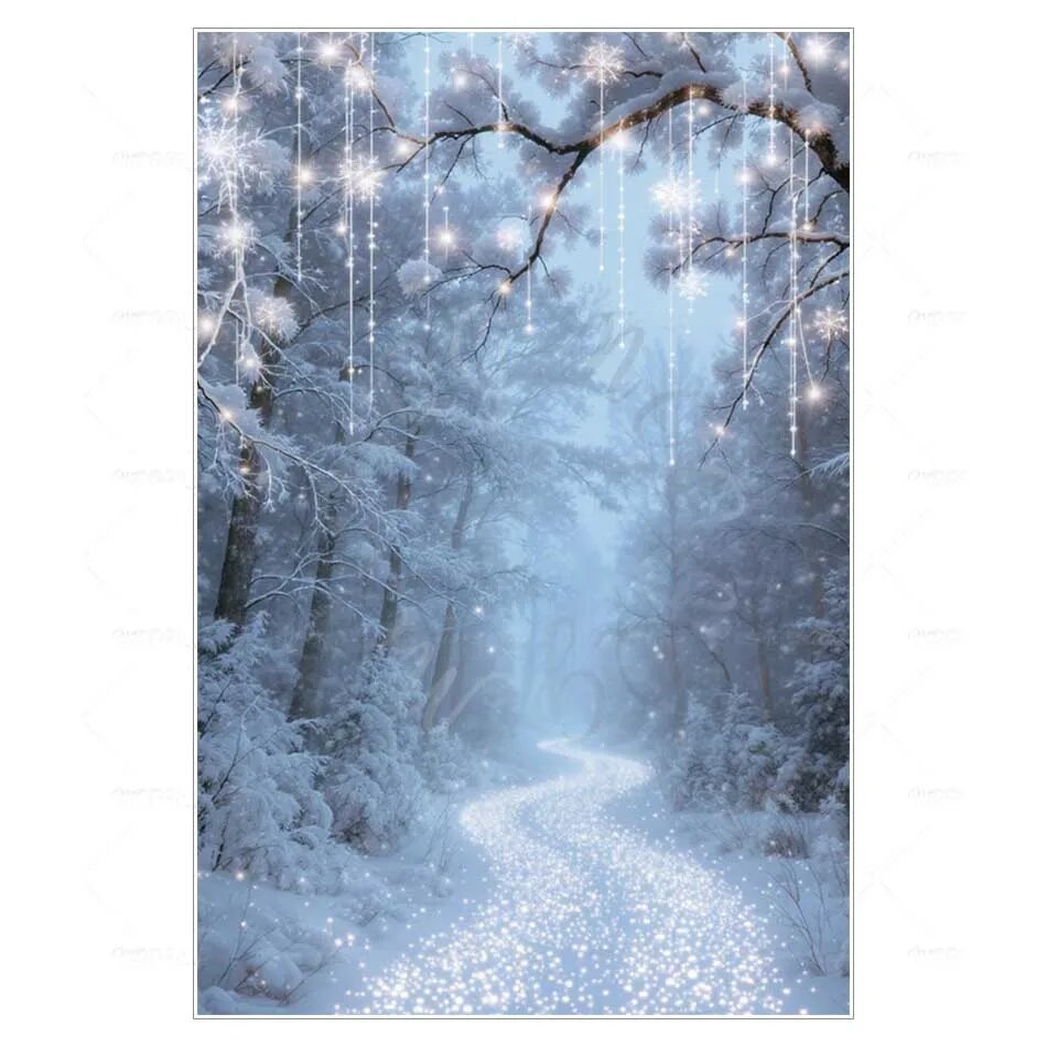 MOON.QG виниловый фотофон "Enchanting Snowy Woodland" 60x90cm, JJDT00562