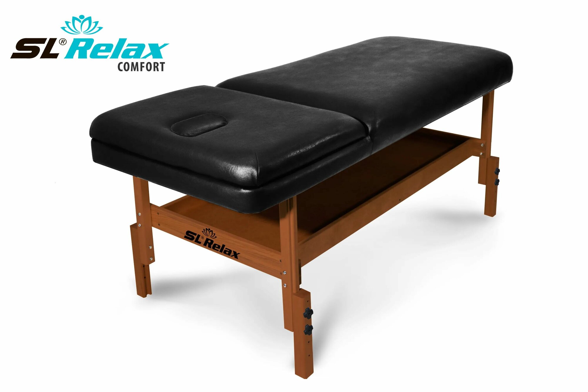 Массажный стол стационарный SL Relax Comfort SLR-4 черная кожа