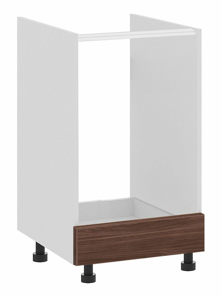 Кухонный модуль напольный, стол под духовку Альфа с ящиком, 45х54х81 см, Белый / Орех Линкольн