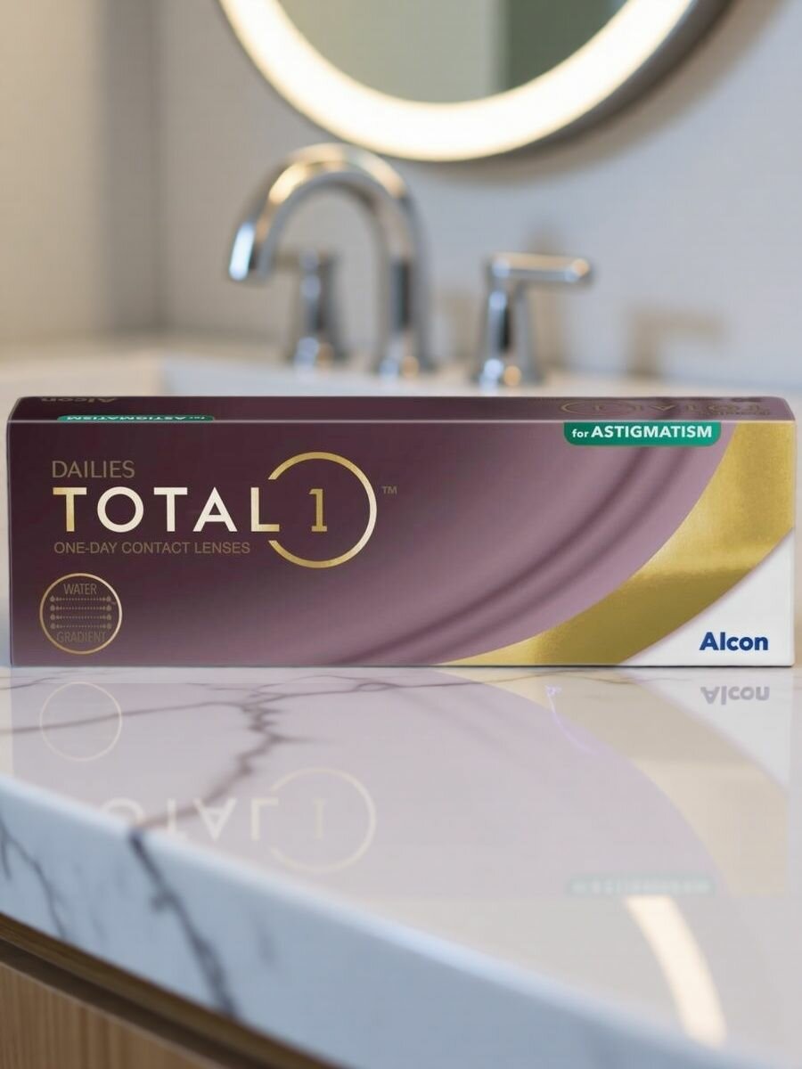 Dailies Total1 astigmatism (30 линз) (ось 160 , цилиндр -1,25 R: 8,6 , оптическая сила -02,25)