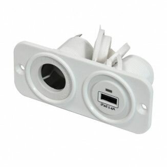 Панель с USB-разъемом 5В/2.4А и прикуривателем, белая
