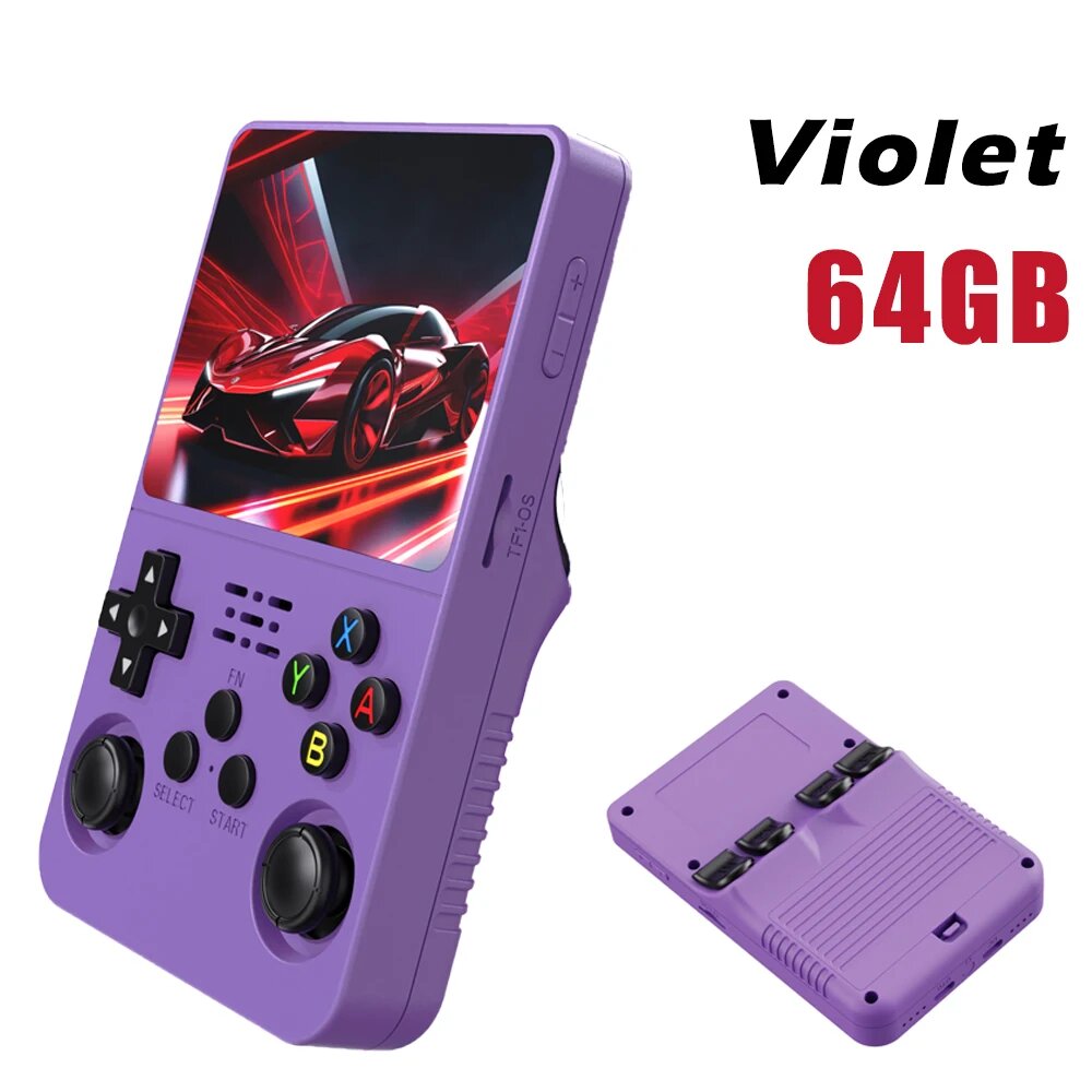 Ретро-консоль R36S 64ГБ Фиолетовый, 64GB violet