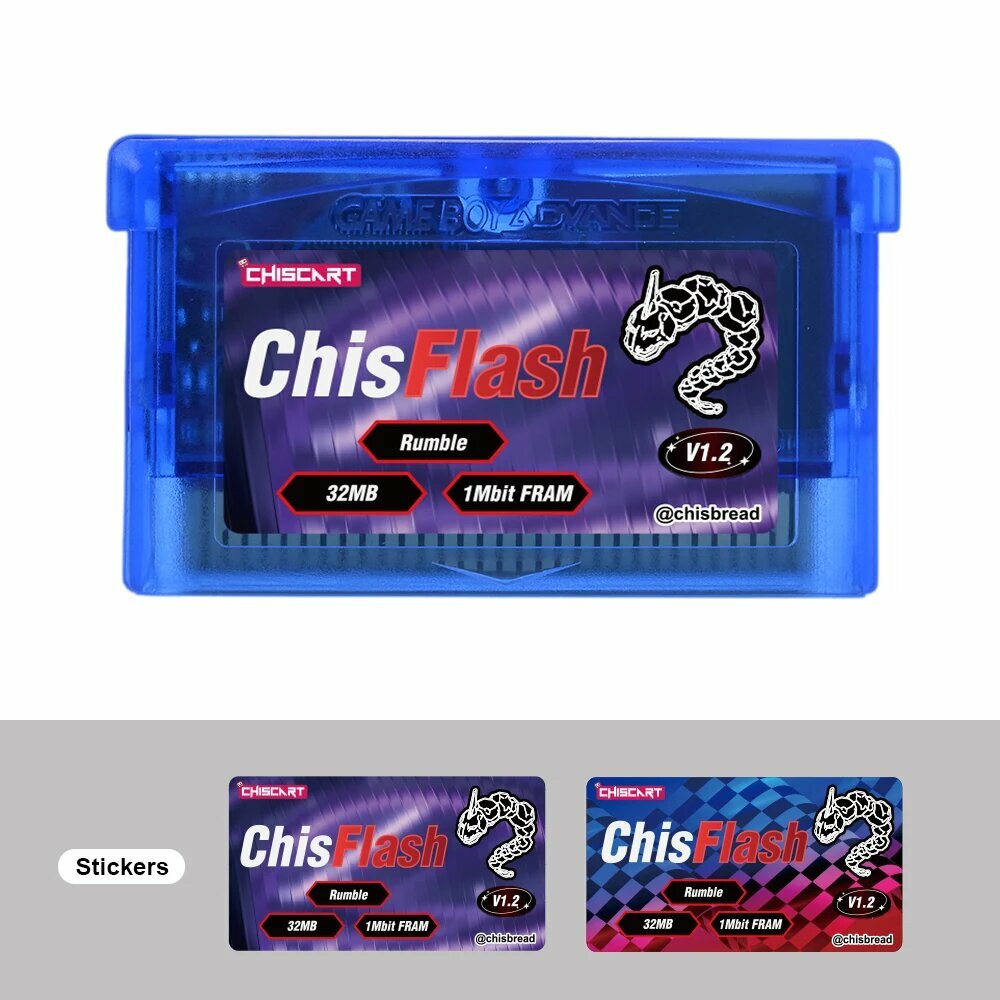 CHISCART ChisFlash V1.2 Rumble флеш-карта для GBA Темно-синий, TRN BL