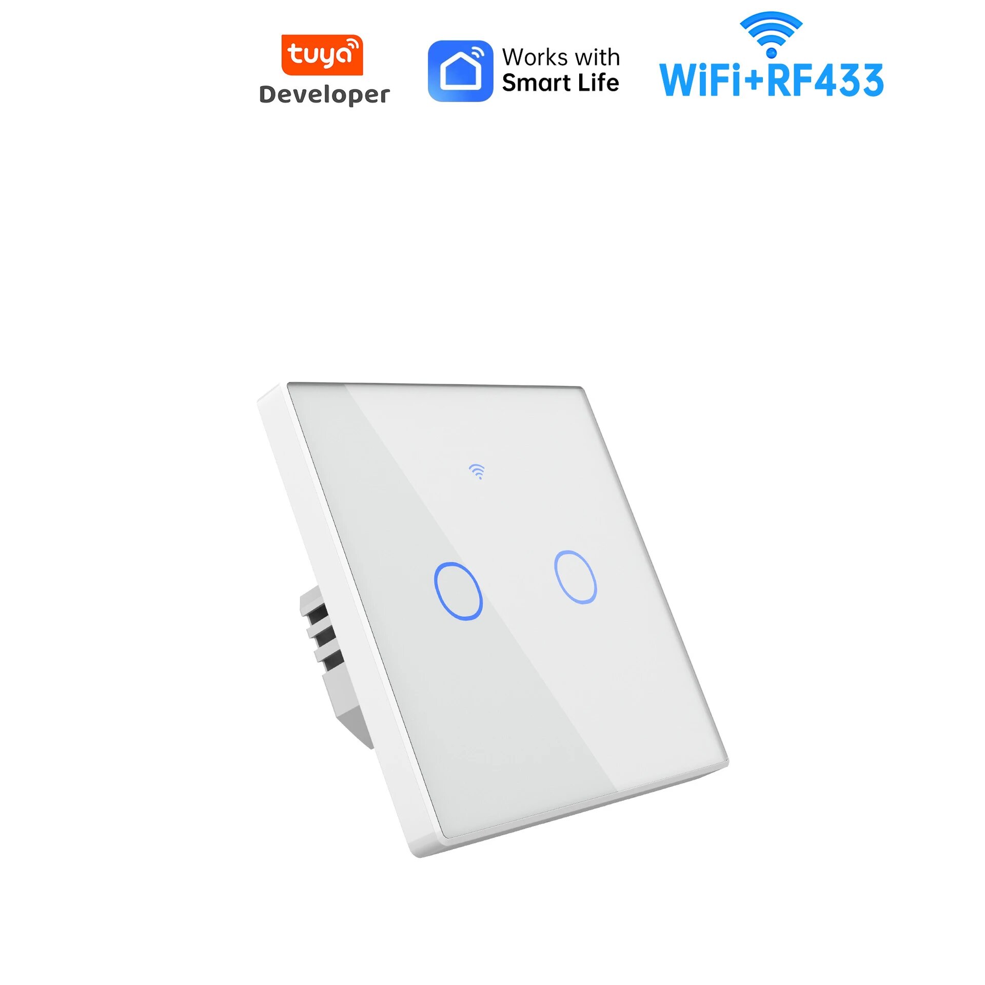 Беспроводной сенсорный выключатель Tuya Smart Life W WiFi RF433 2