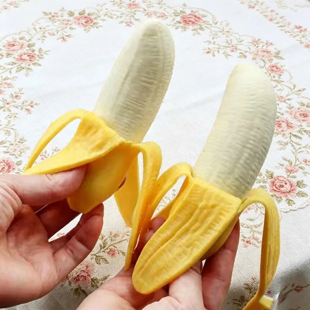 Антистресс-игрушка фрукт мягкая Желтый, Banana with skin