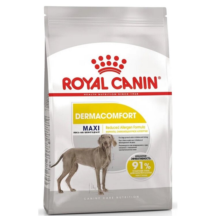 Royal Canin Maxi Dermacomfort / Сухой корм Роял Канин Макси Дермакомфорт для собак Крупных пород с Кожным раздражением и зудом фас. 10 кг