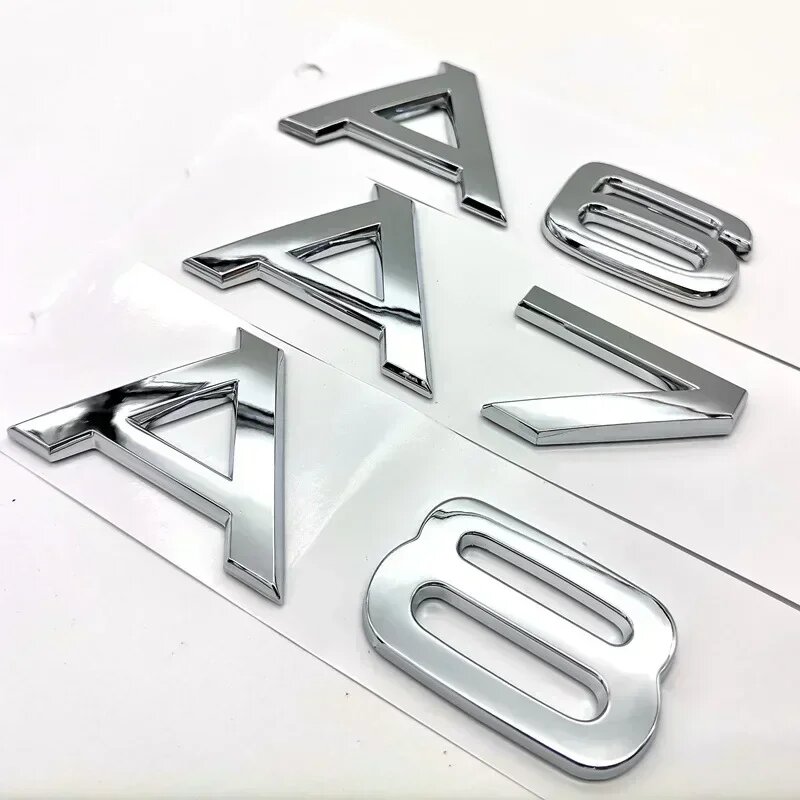 3D эмблема Audi A6, серебристый, ABS