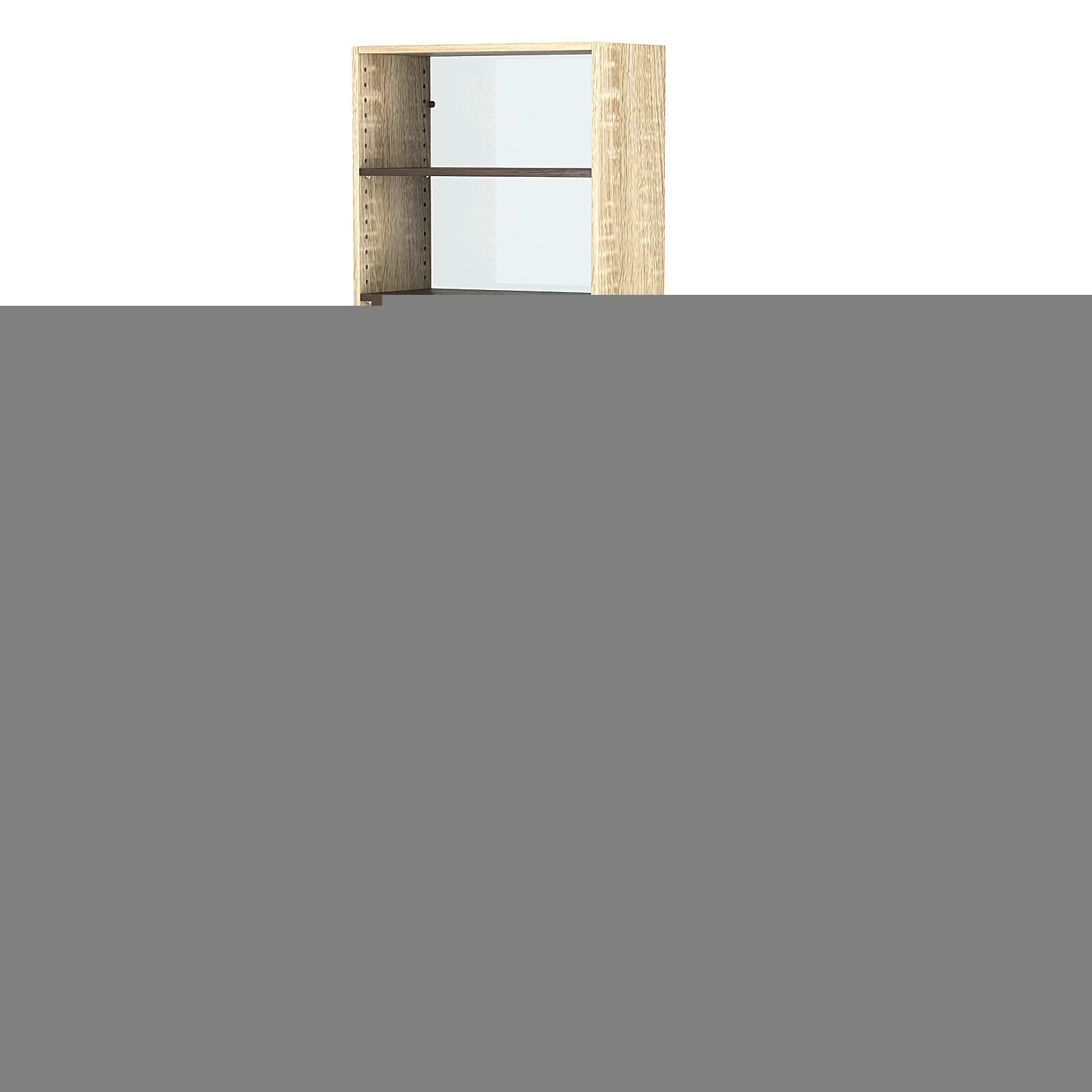 Стеллаж из ДСП с 5-ю полками 300x600 мм серии LEVEL-5 №5-1 (З/C - стекло), Дуб Сонома + Дуб Венге
