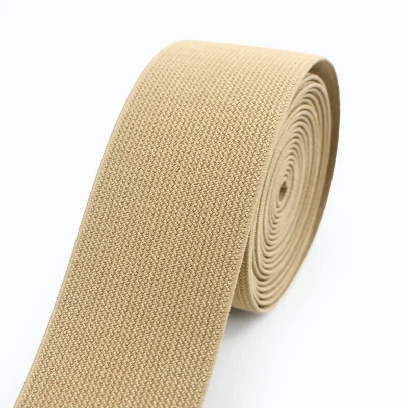 Meetee Нейлоновые резинки 10-50 мм 30mm, Бежевый, Khaki, 5Meters