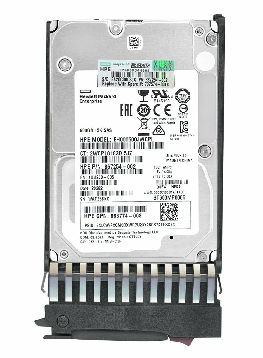 Жесткий диск HP 600Gb 15000 SAS 2.5" HDD 868774-008