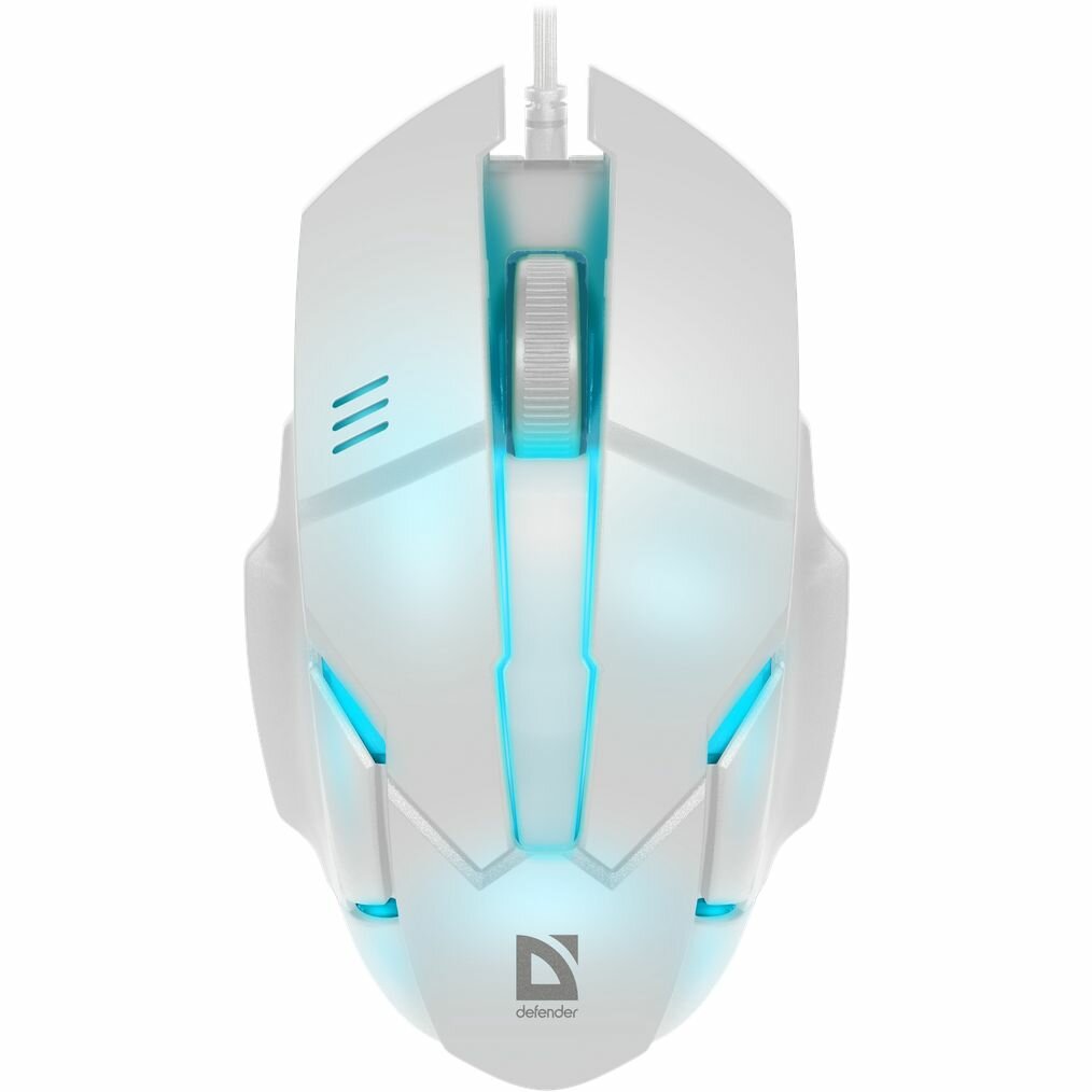 Мышь проводная Defender 52983 белый 1000 DPI