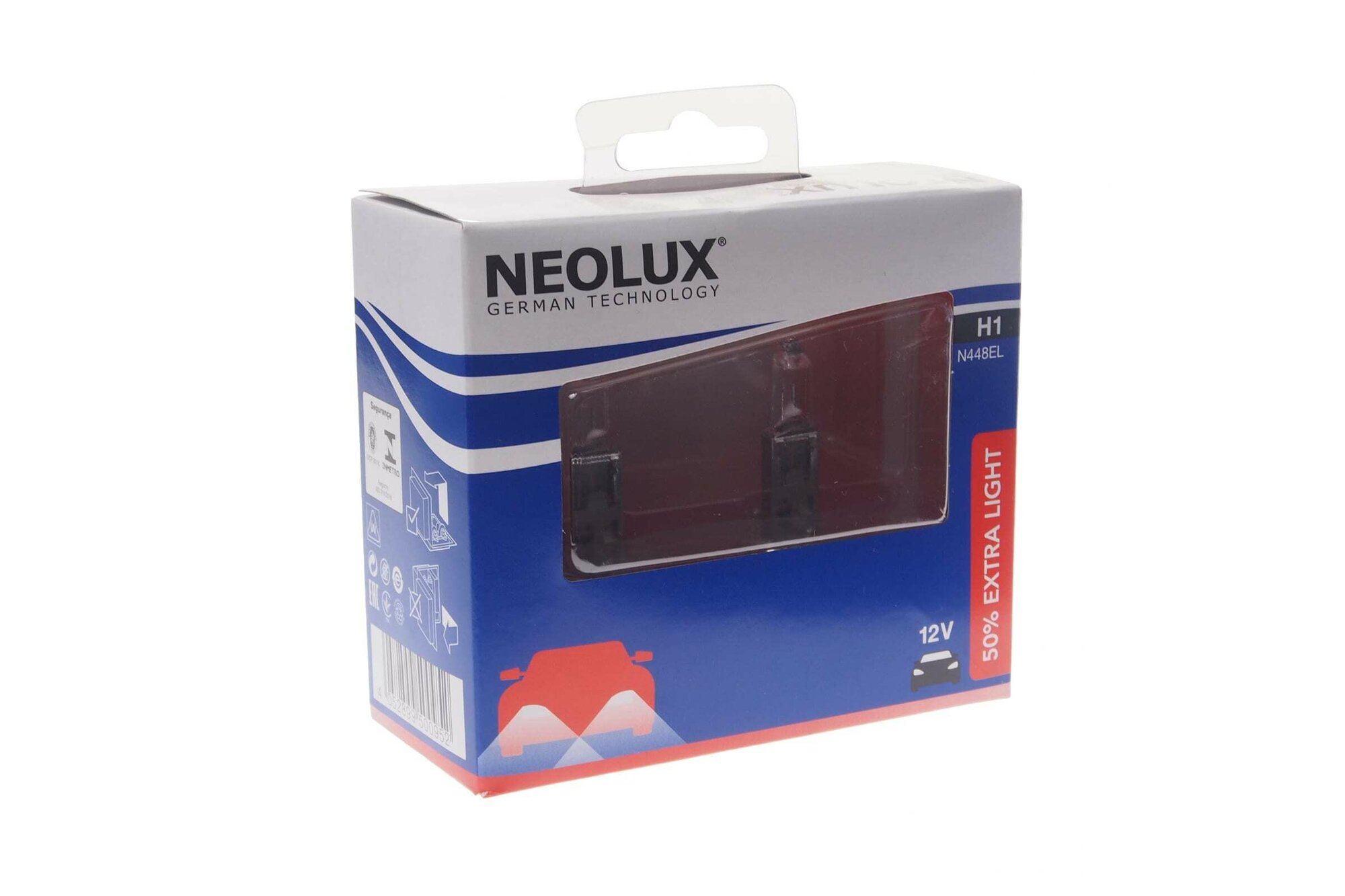 Лампа автомобильная H1 (55) P14.5s+50% EXTRA LIGHT (бокс, 2шт) 12V NEOLUX