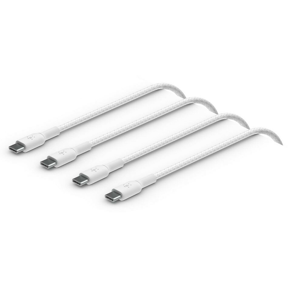 Кабель Belkin BoostCharge Braided USB-C - USB-C 1 м 2шт. (CAB004bt1MWH2PK) White