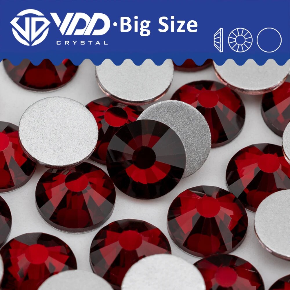 Стразы VDD SS34-SS50 для рукоделия SS40 (144pcs), Красный, 014 Garnet