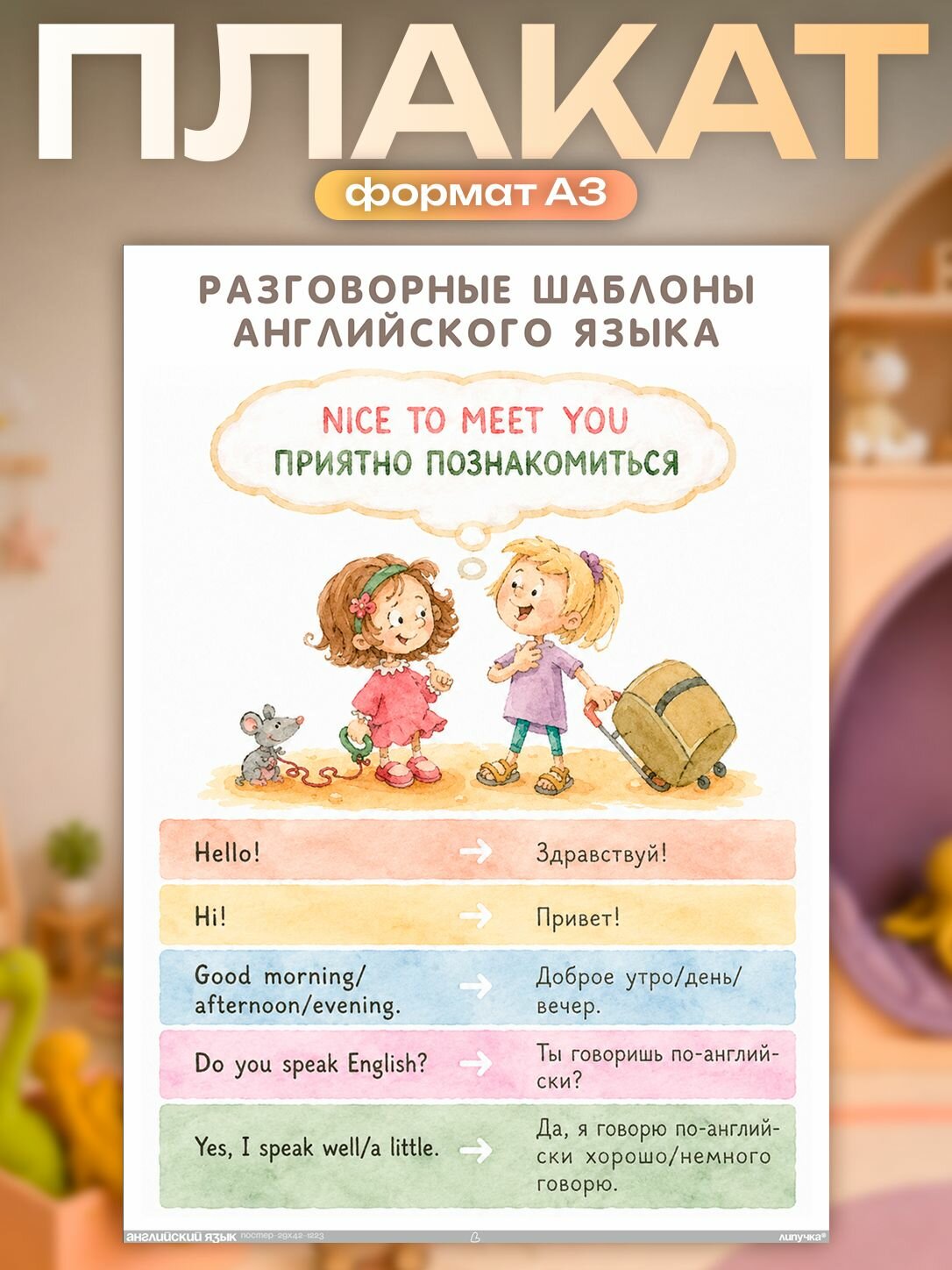 Постеры школьные English Английский язык Разговорные шаблоны