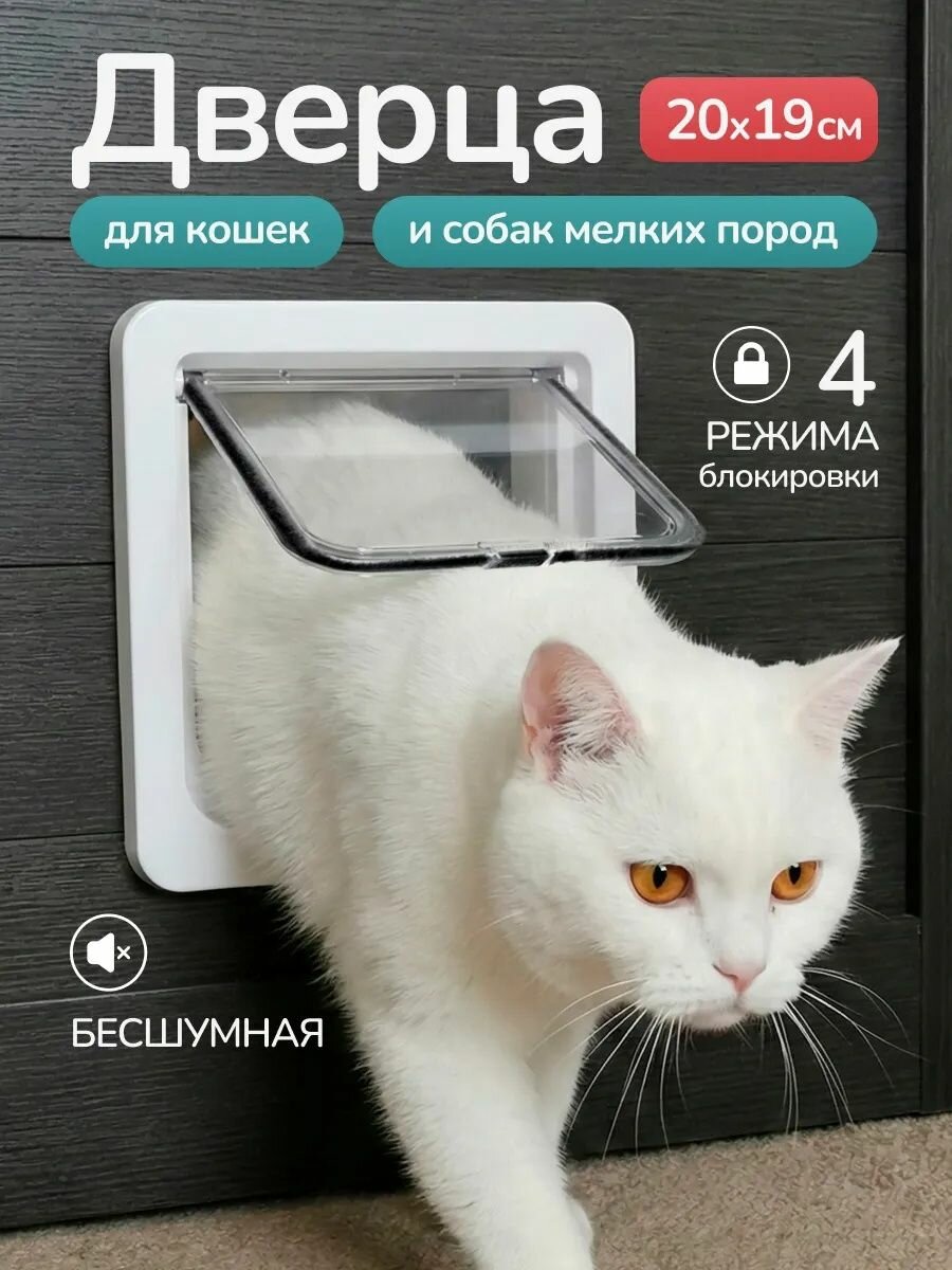 Дверца врезная входная для кошек и собак на дверь