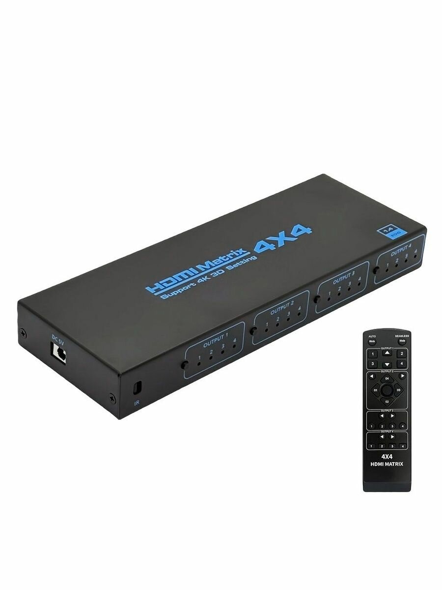 HDMI Matrix 4X4 4K/30Hz 4 входа/4 выхода, HDMI 1.4 (ORIENT HS0404H-1.4)