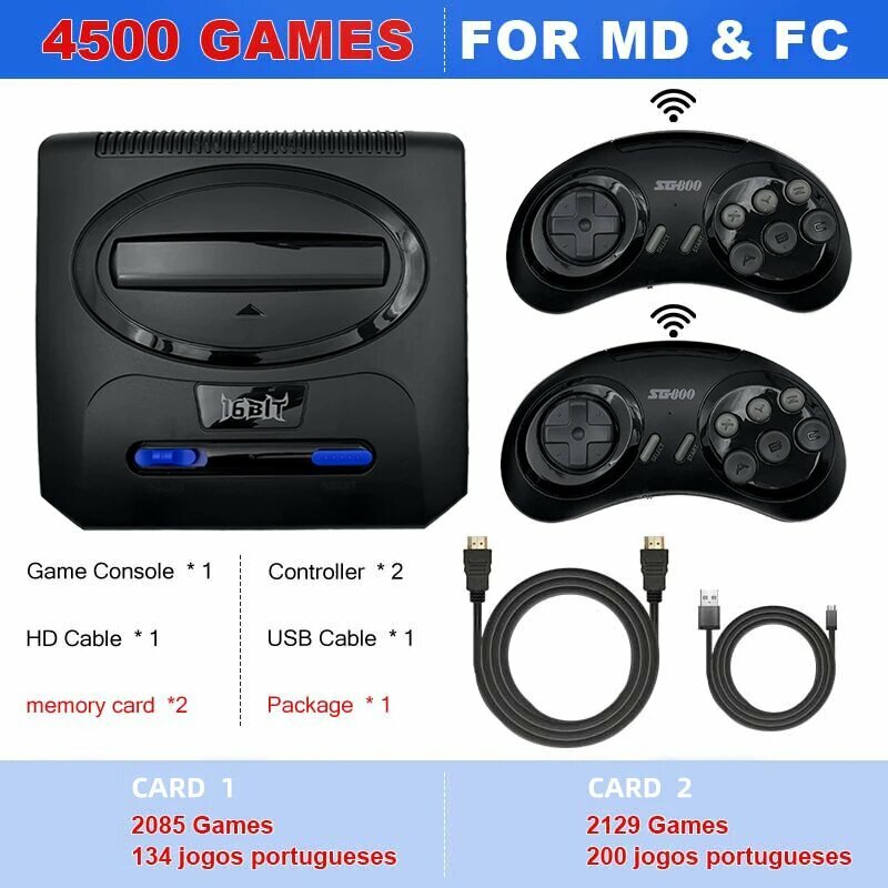 Игровая консоль VILCORN для Sega Mega Drive with BR Games