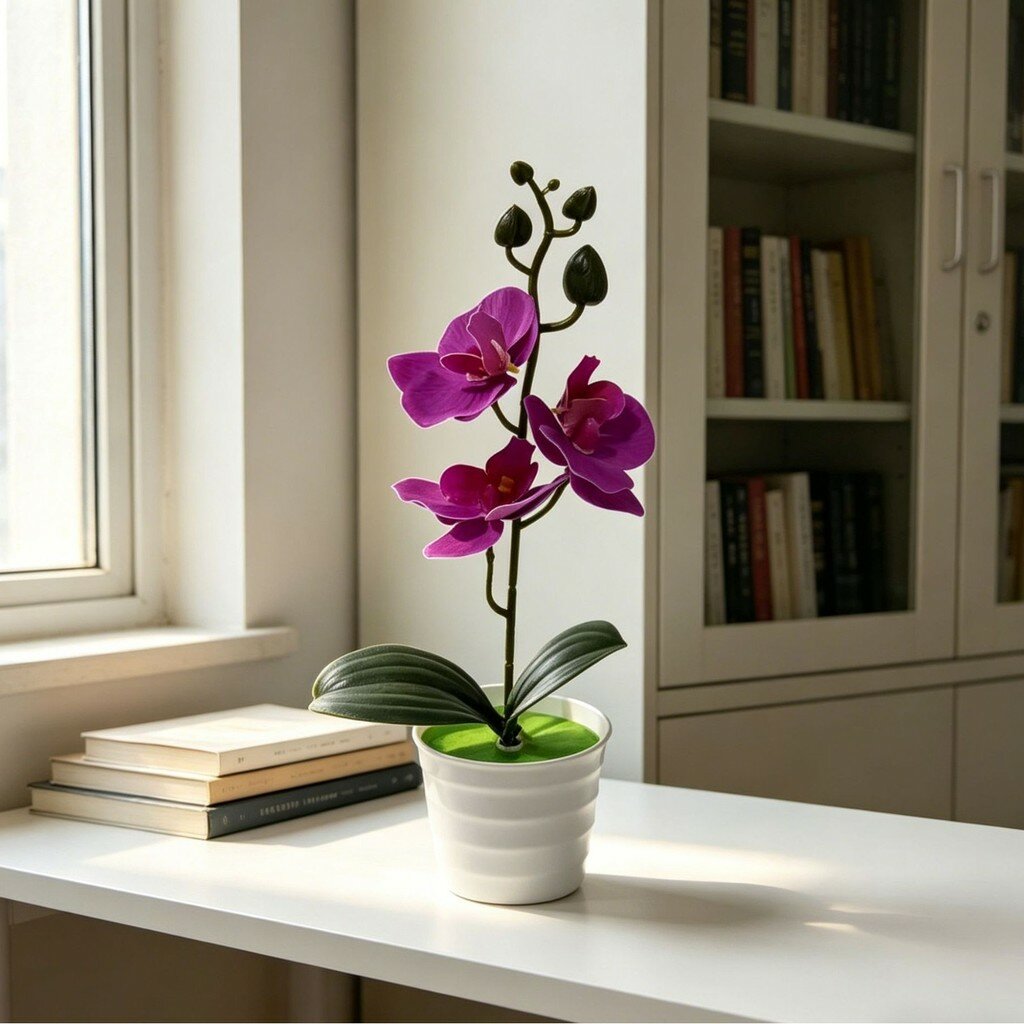 Butterfly orchid indoor outdoor flower for photography and garden decoration with plastic material red purple