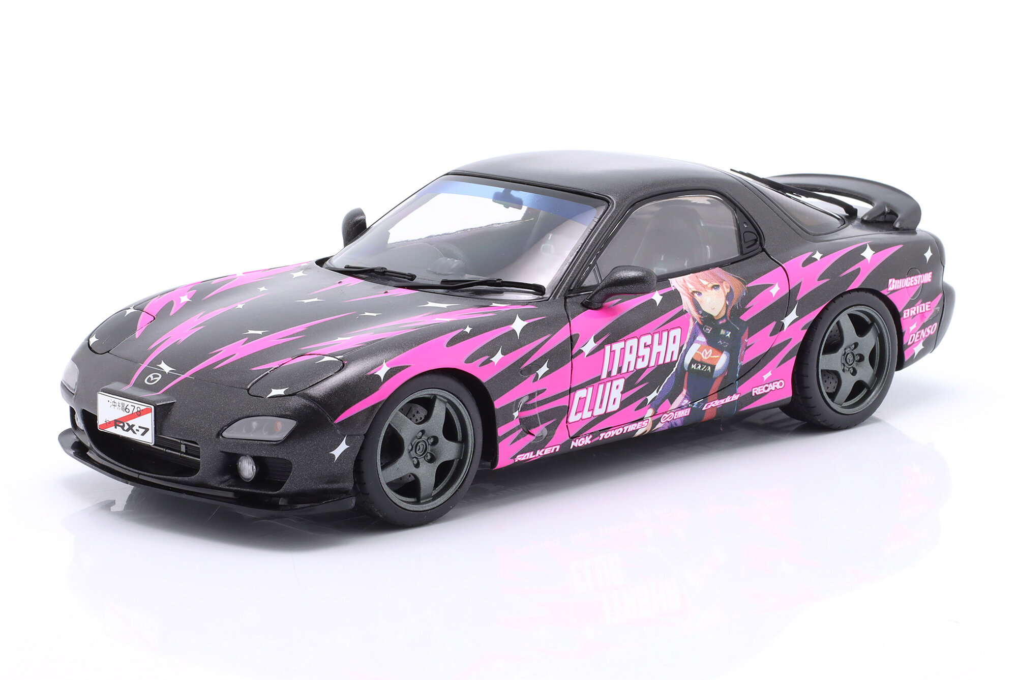 Модель коллекционная SOLIDO Mazda RX7 (FD3) rs solido works itasha club 1999 black pink