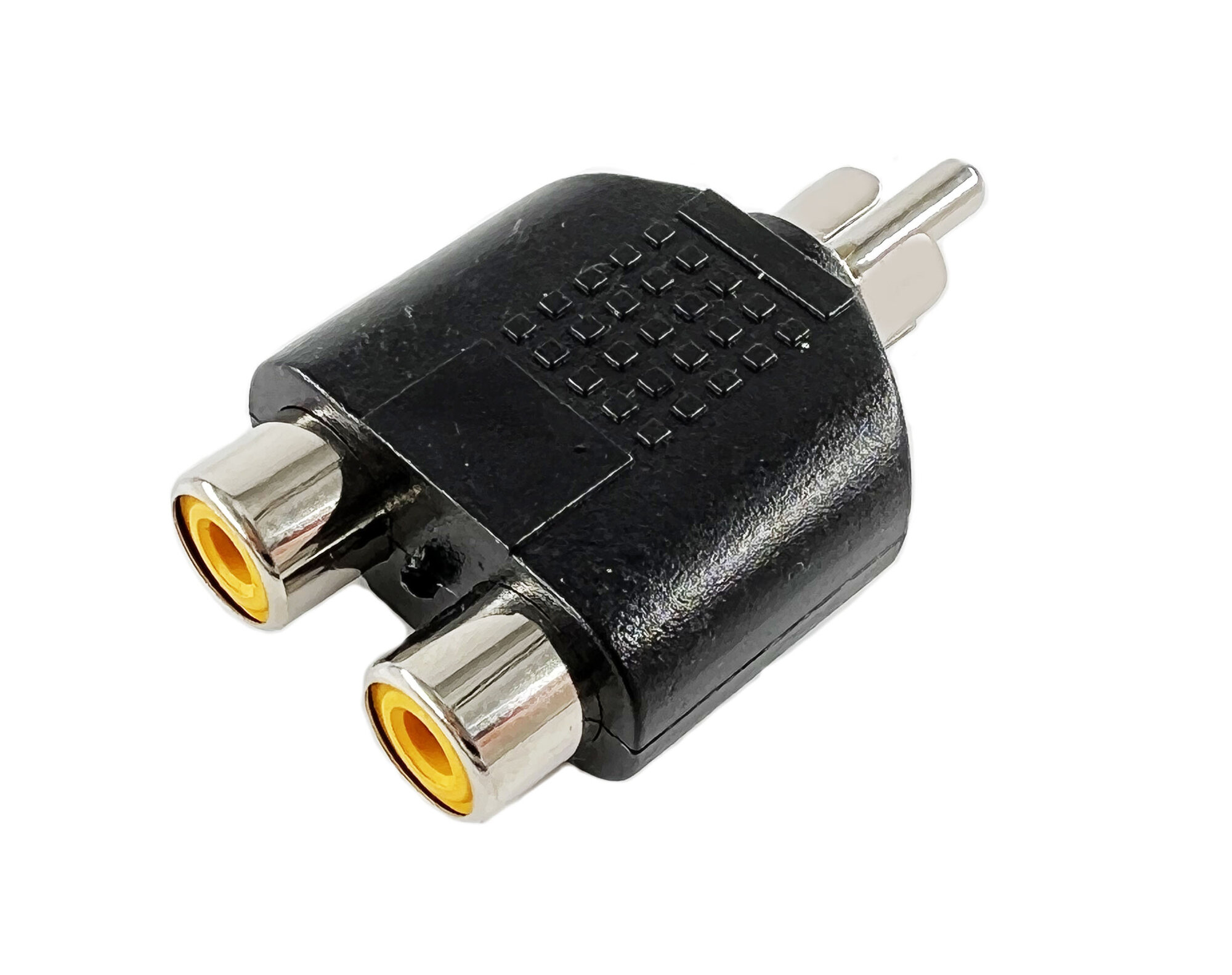 Переход RCA штекер - 2 x RCA гнездо пластик