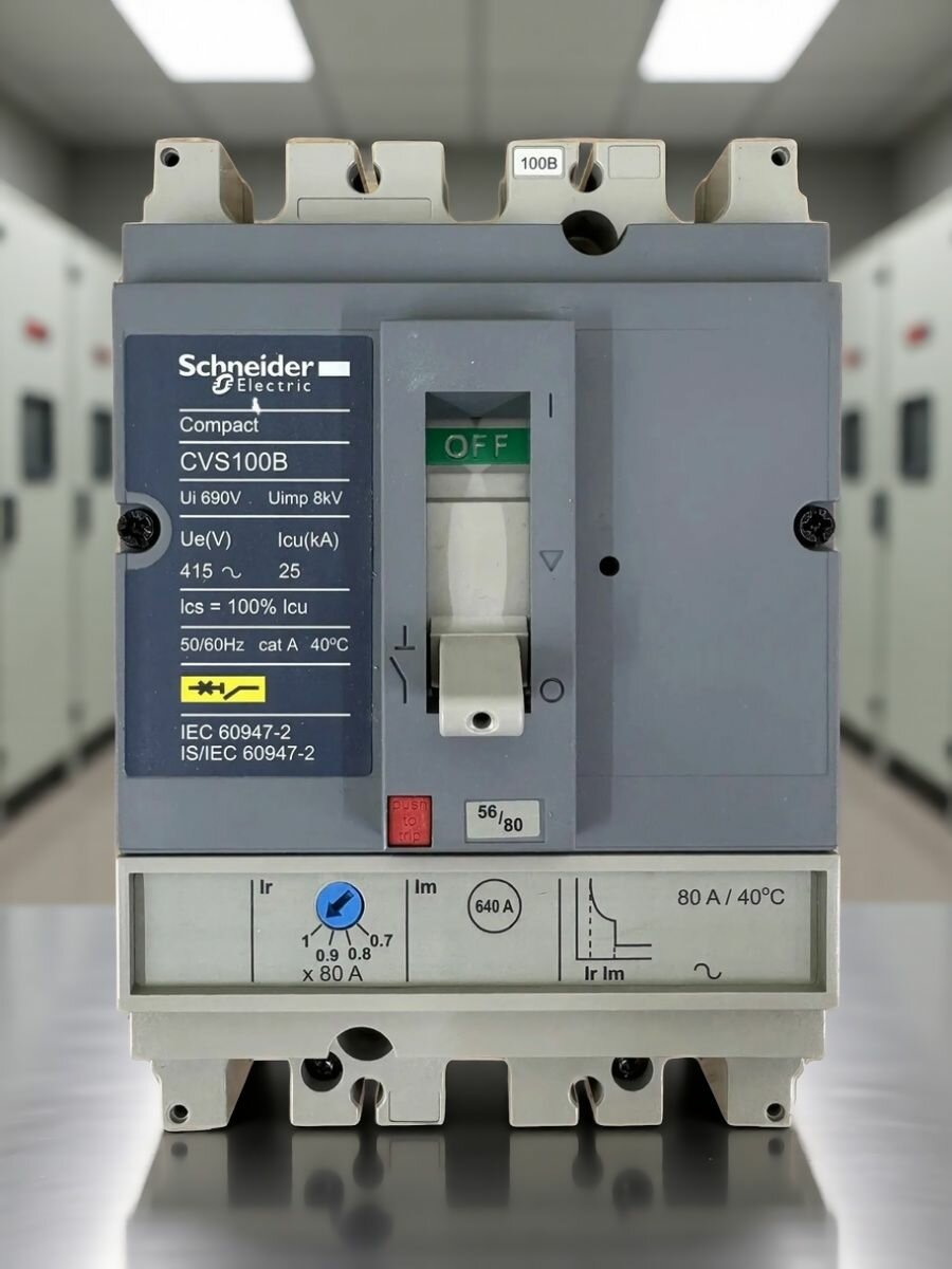 Schneider Electric EasyPact CVS 100B Автоматический выключатель 25kA 3P 80A