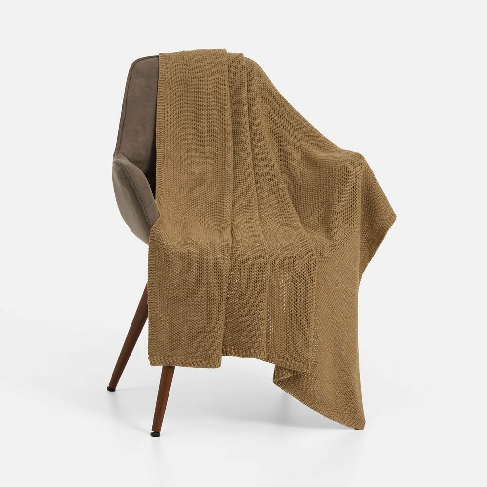 Плед Longview, коричнево-бежевый меланж, 120х180 см