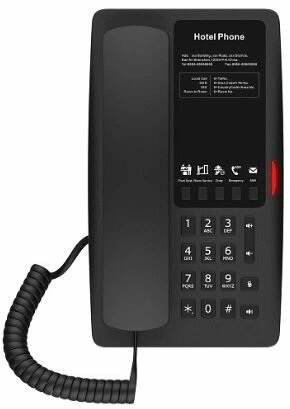 Fanvil H4, 2 SIP-акк, POE, БП в комп, 1x100 Mbps, Чёрный, 5 прог. клав.