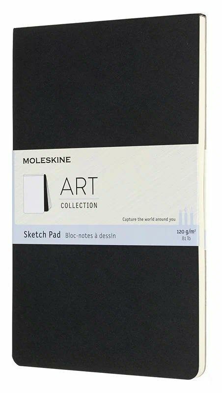 Блокнот для рисования Moleskine Soft sketch pad Large 130х210 мм, 48 стр, мягкая обложка черная (ARTSKPAD3)