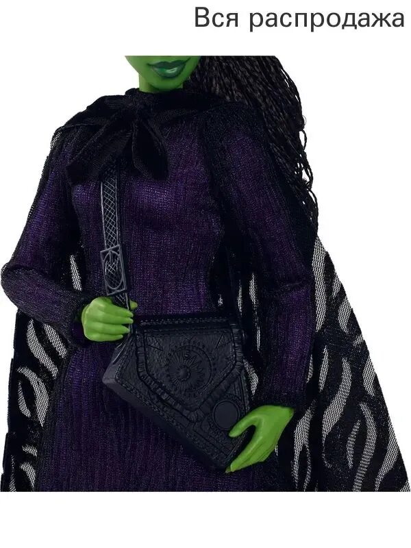Барби, коллекционная, Barbie, Mattel Universal Wicked Deluxe Elphaba Fashion Doll/ Классическая модная магическая кукла-ведьма с волшебной шляпой, метлой, подставкой для куклы, игрушки для девочек