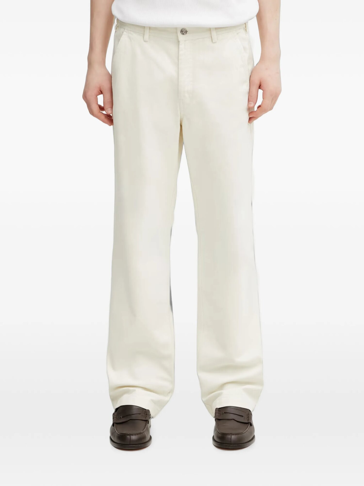 Джинсы Worker logo-embroidered straight-leg jeans 