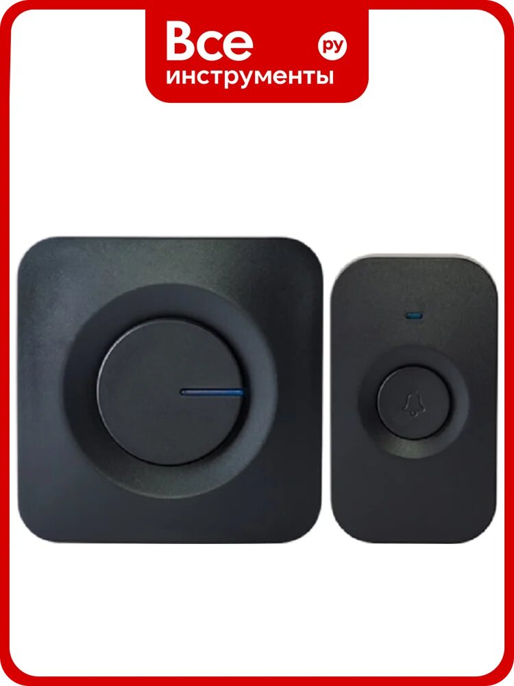Беспроводной звонок garin DoorBell DB1KBAT черный BL1 18228 со световой индикацией, регулируемой громкостью, защита