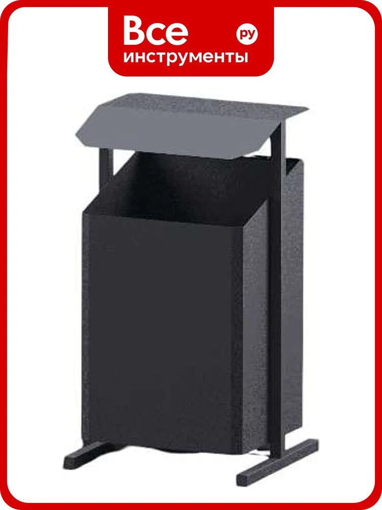 Урна уличная Geo-Mebel Light FG025, металл, 34л, черная/серая
