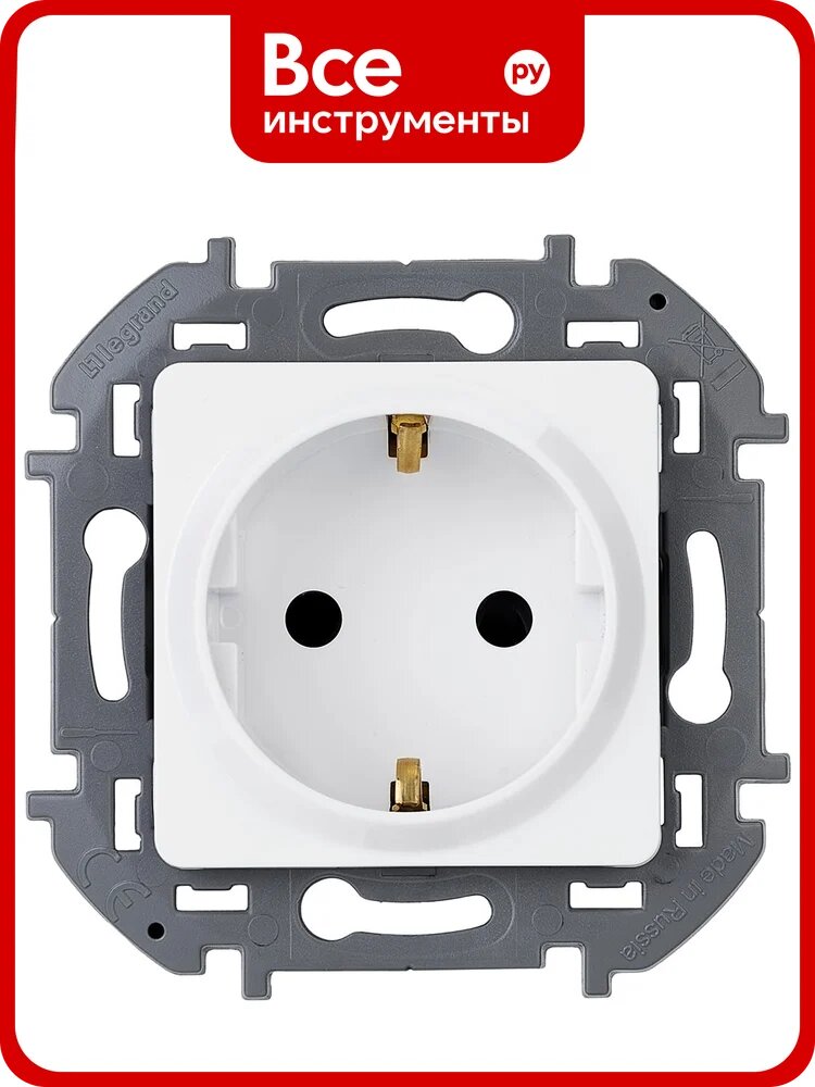 Розетка Legrand с заземлением Legrand Inspiria без шторок 16А 250В винтовые зажимы белый