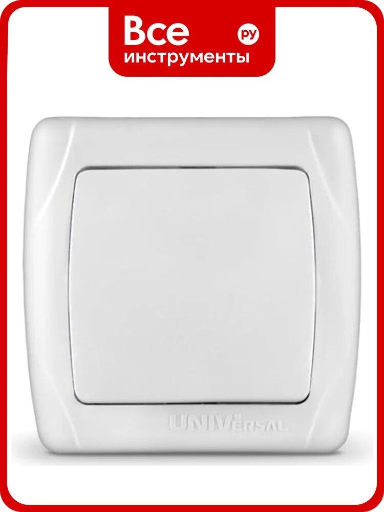 Выключатель UNIVersal "Маргарита" М0021, встраиваемый, белый, 1 клавиша