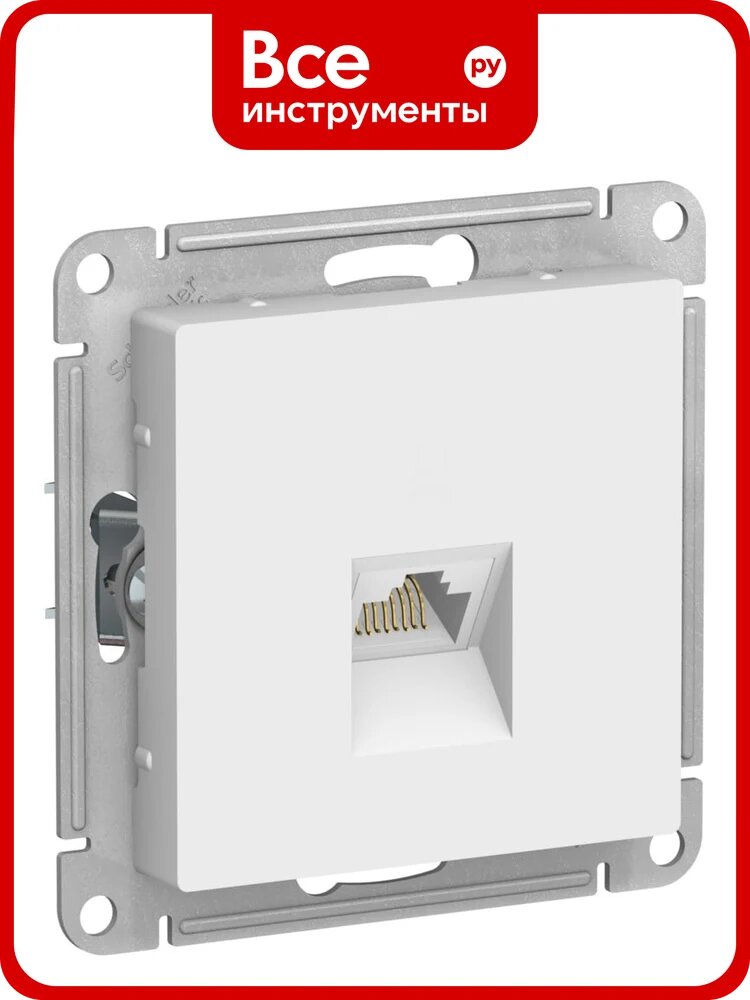 Компьютерная rj45 розетка Systeme Electric Atlasdesign лотос кат. 5е, механизм ATN001383, для лучшей фиксации механизма