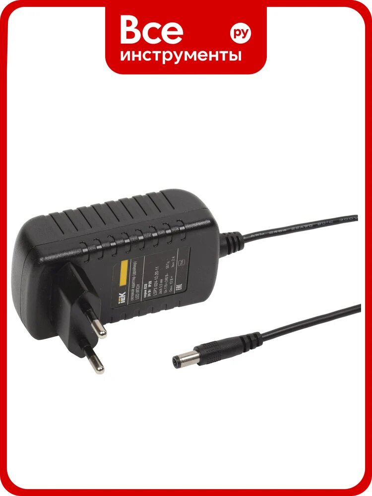 Драйвер IEK LED ипсн, 24Вт, 12В, адаптер-JacK, 5.5 мм, IP20 LSP2-024-12-20-11