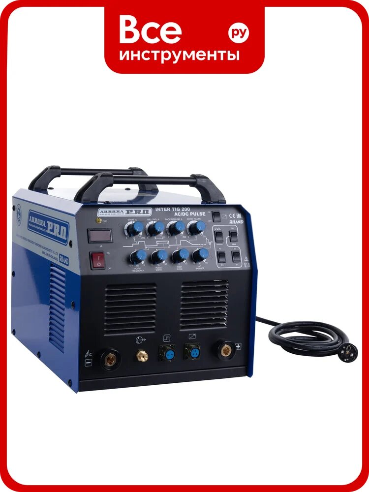 Аргонодуговой сварочный инвертор Aurora PRO INTER TIG 200 AC/DC PULSE Mosfet 10052, Время затухания дуги - 0-15 секунд