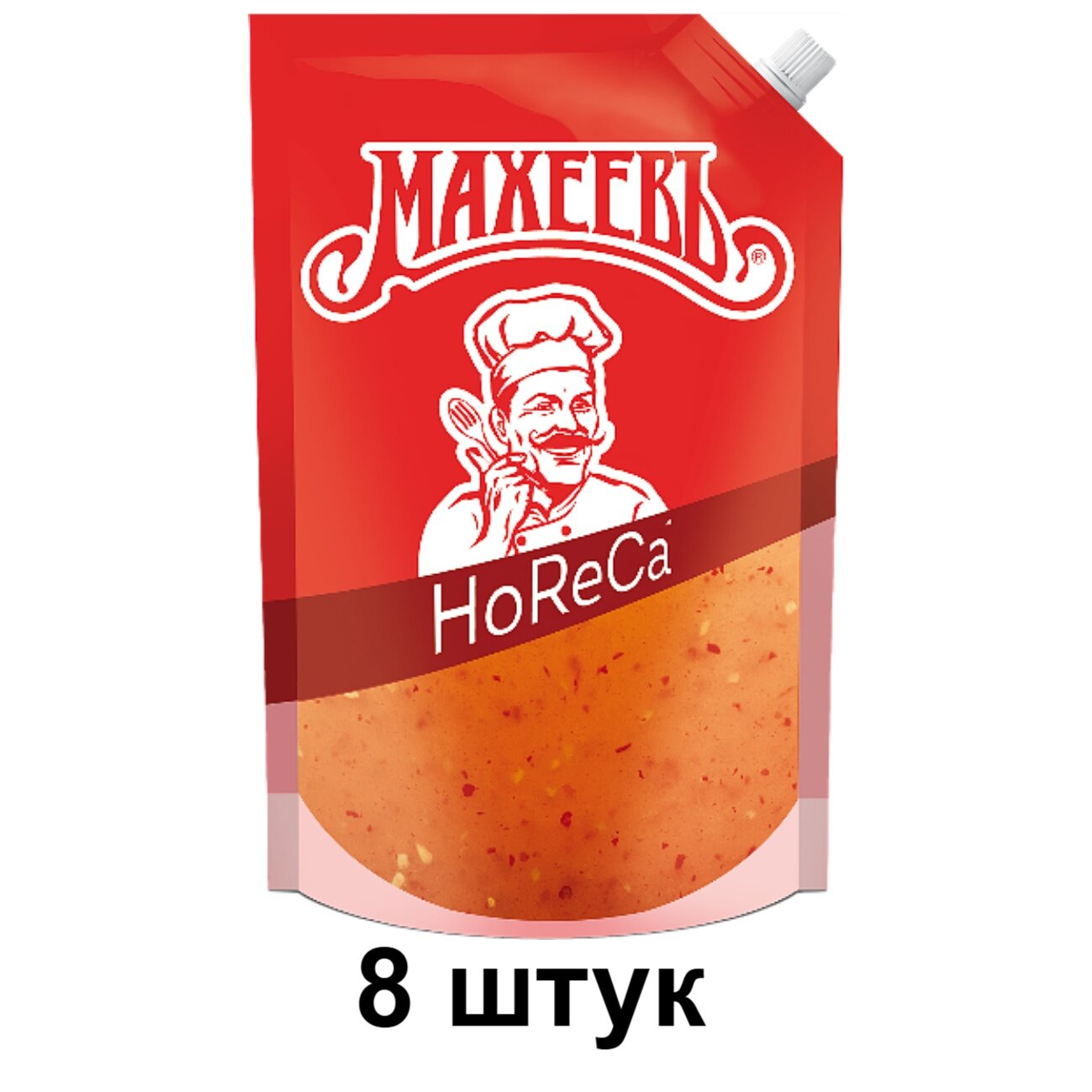 Соус Махеевъ, Сладкий Чили HoReCa, дой-пак, в комплекте 8 штук по 1кг