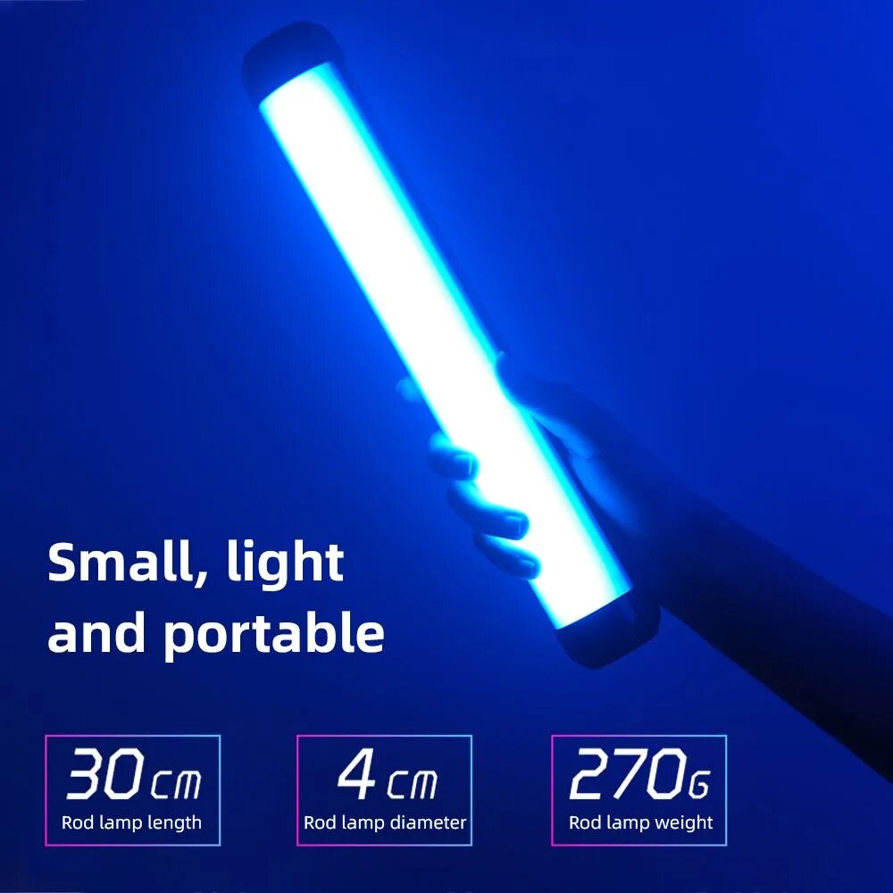 Weeylite K21 Портативный RGB Световой Стик 8W, 2500K-8500K, Диммируемый, С APP Установкой и Встраиваемым Аккумулятором