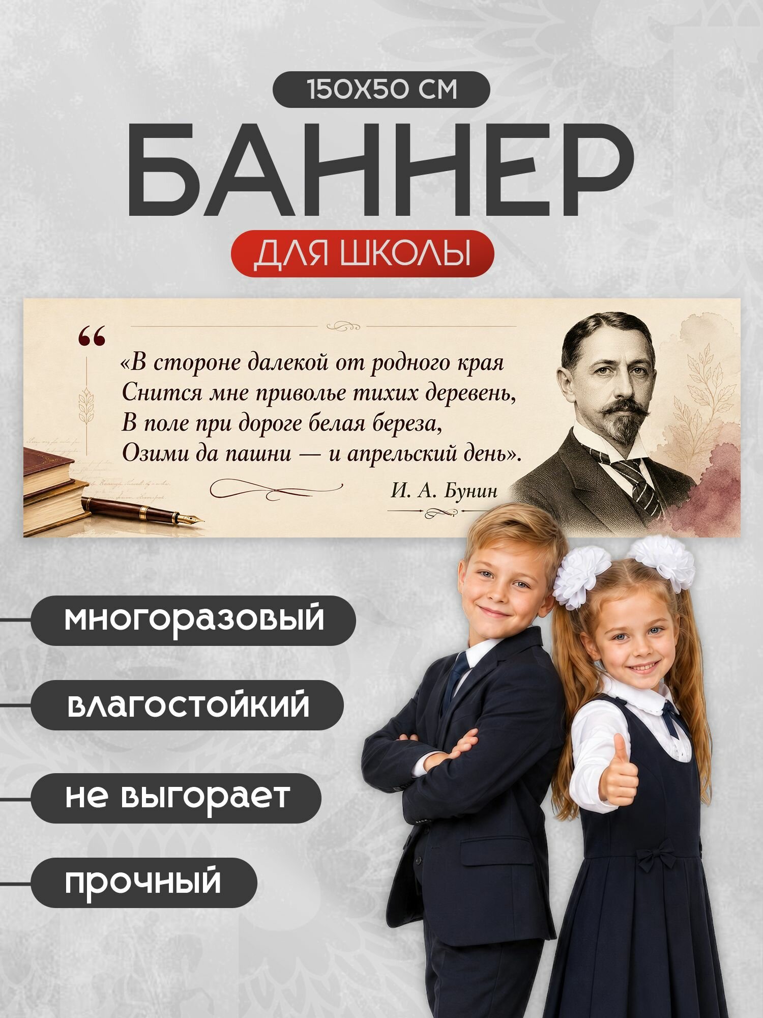 Плакат для школы баннер писатели и поэты
