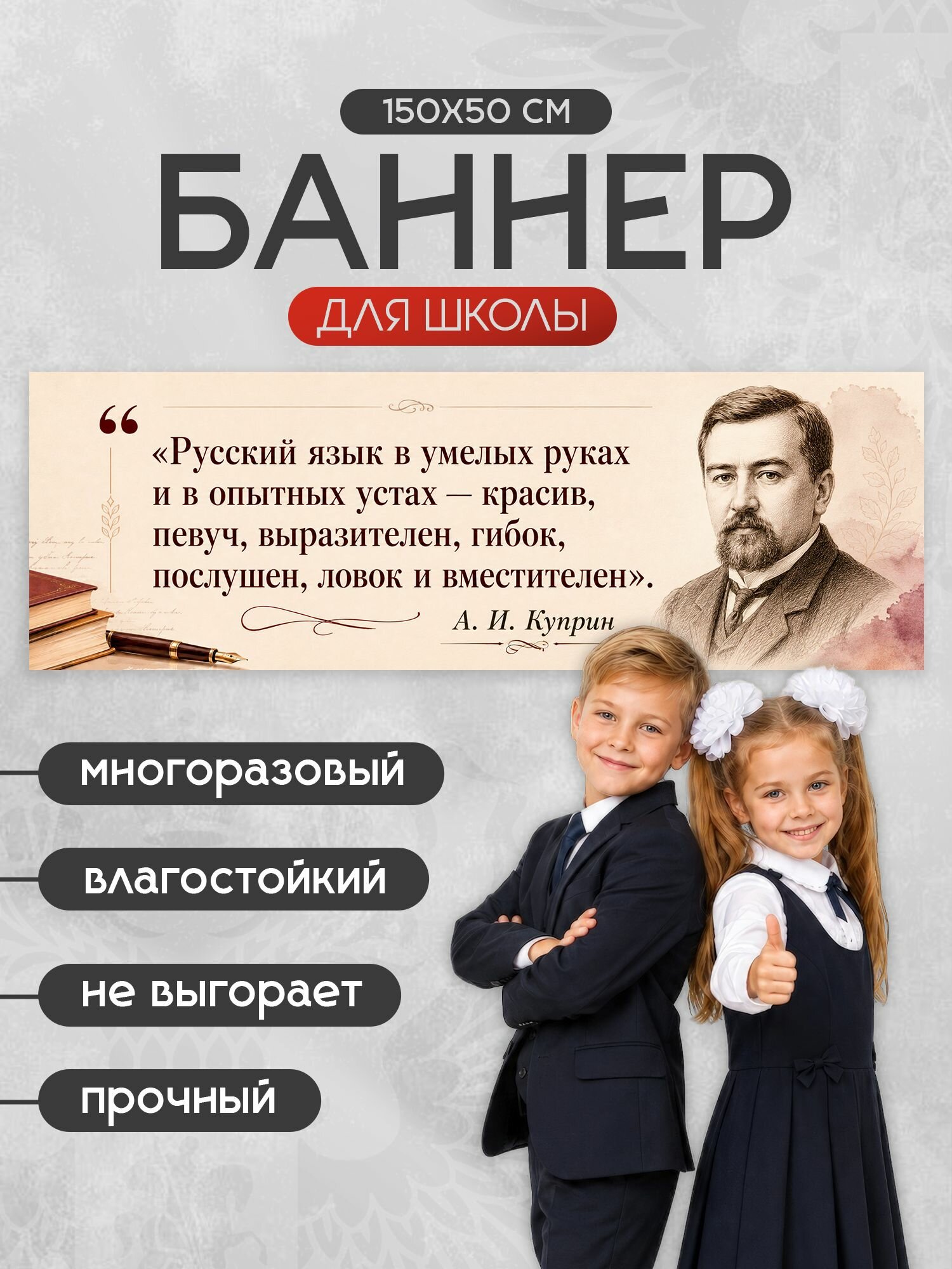 Плакат для школы баннер писатели и поэты