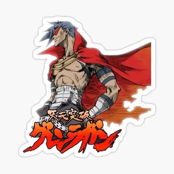 Toppa Gurren Lagann аниме наклейки с пламенным черепом для украшения Toppa Gurren Lagann, 15cm