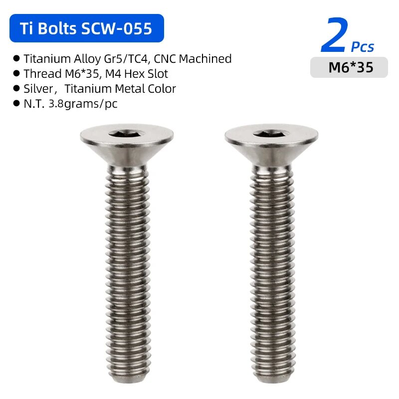 DEEMOUNT Титановые болты для рулевой колонки M6*35 мм M6X35 Titanium 2PCS