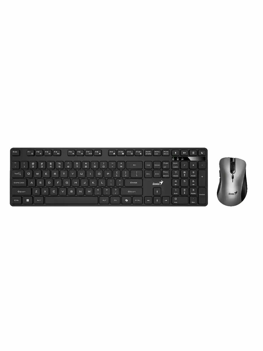 Комплект клавиатура+мышь беспроводной оптический Genius KM-8216S black (1600dpi, 6 кнопок, 2.4 ГГц) (31340018402)