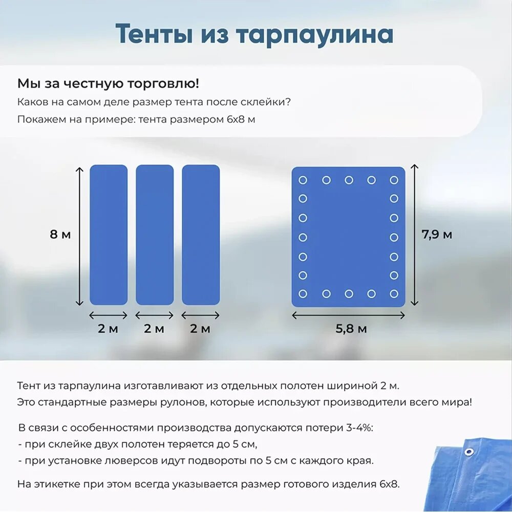 Sebmet Тент тарпаулин с утеплителем 4x6 м (120 г/м. кв), (24 м²) TD079112046Т