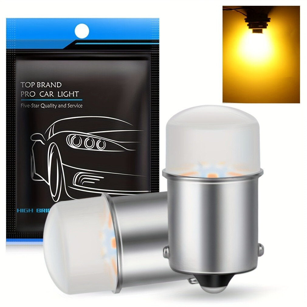 LED лампы P21W 5W 1157 BA15S BAY15D 6 шт. желтый 12V для автомобильных фар DRL