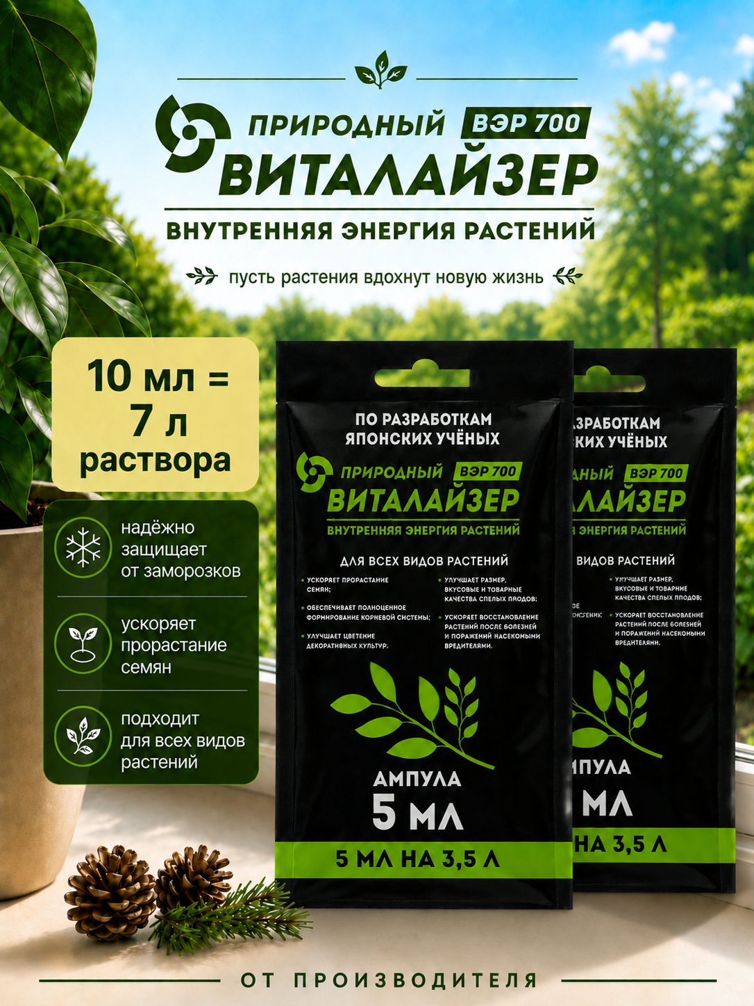«Виталайзер» - природный стимулятор роста и развития растений 10мл